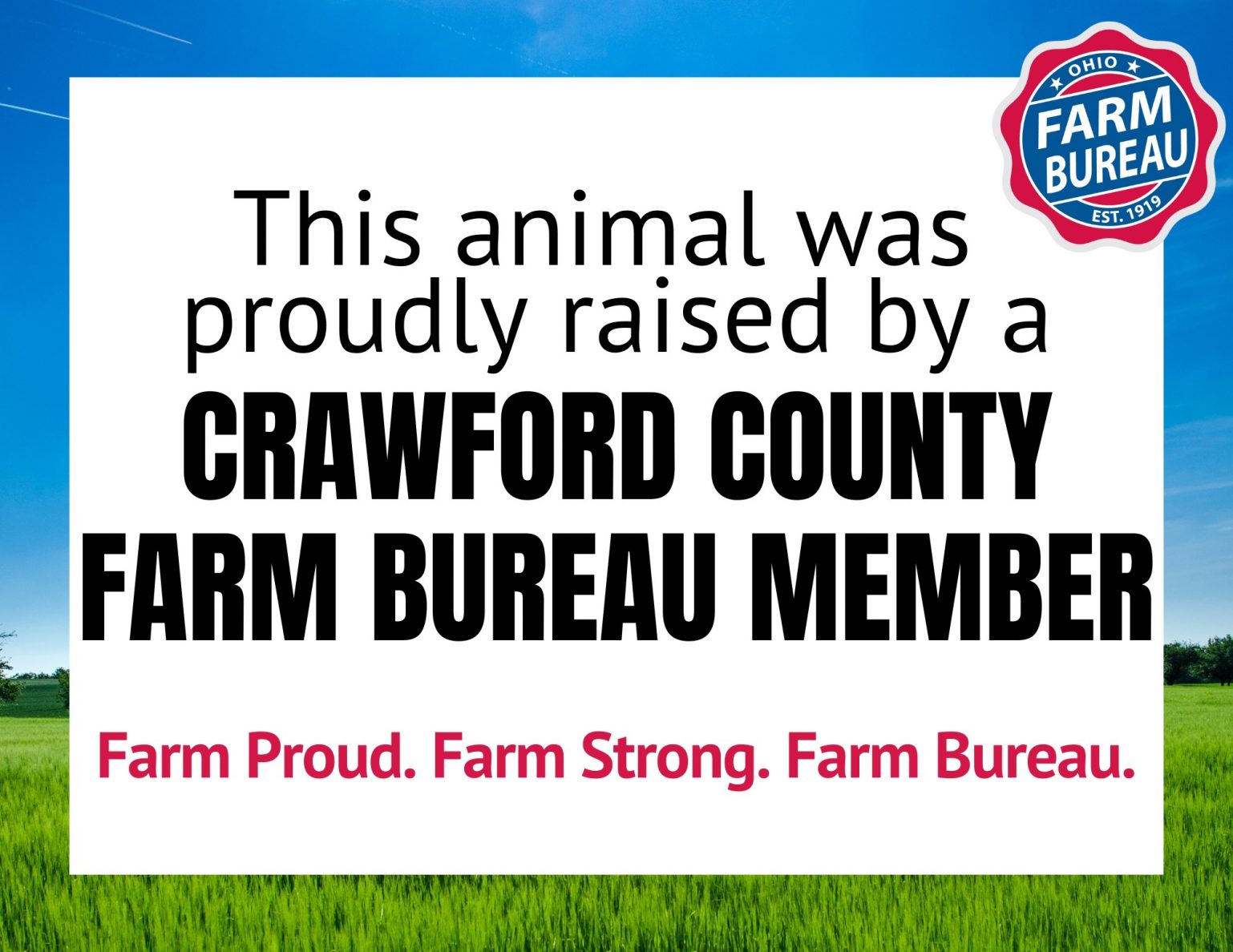 Get your Crawford County Farm Bureau stall sign - Ohio Farm Bureau